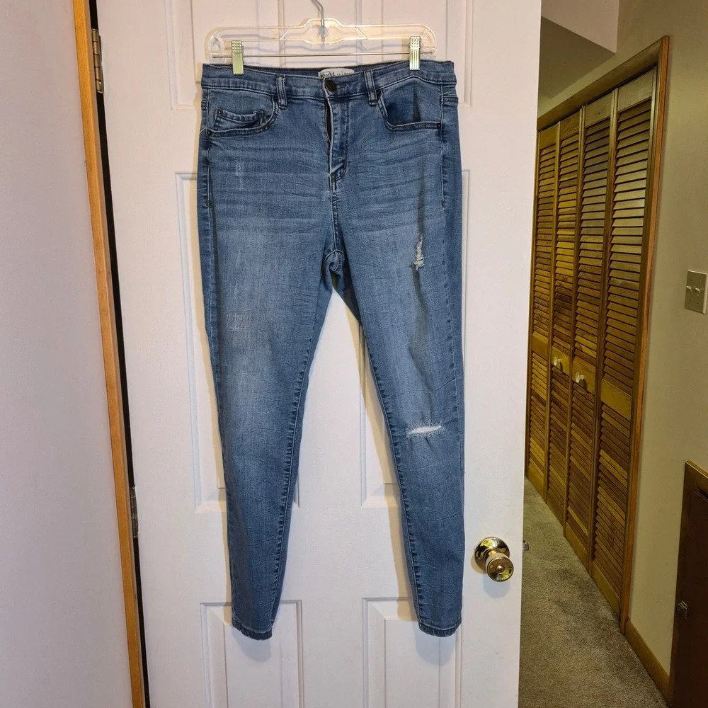 Mudd | Jeans | Mudd Womens High Rise Jean Legging Blue Distressed Flx ...